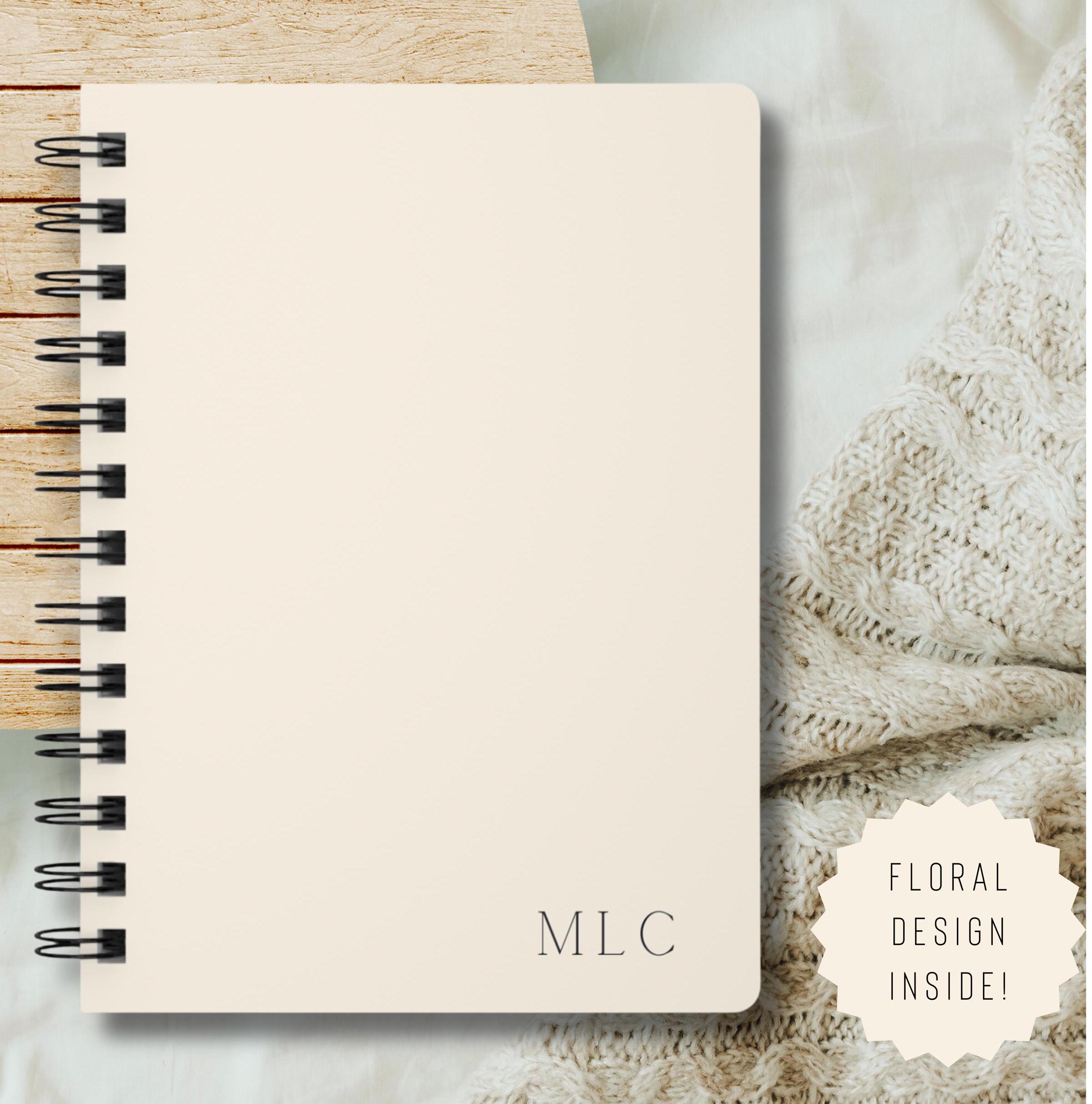 Personalized Spiral Notebook Custom Notebook Women Monogrammed Journal ...