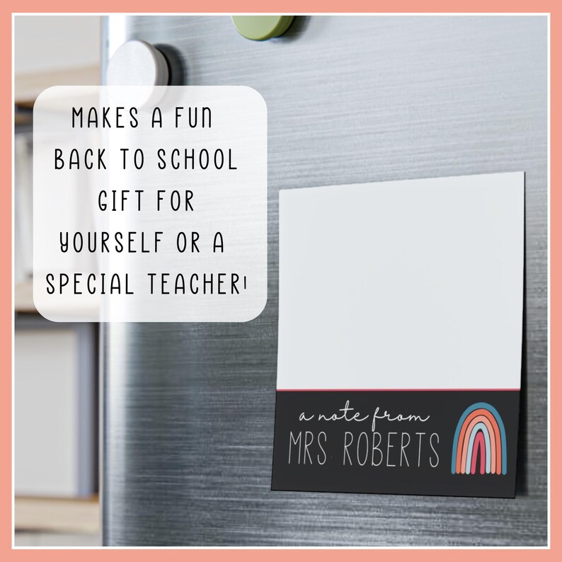 Personalized Teacher Sticky Notes: Boho Rainbow Design, Back to School ...