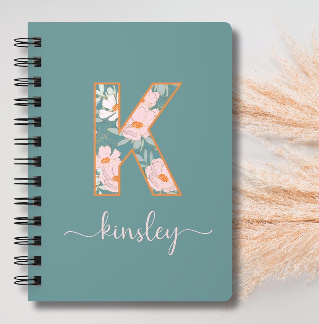 Personalized Spiral Notebook Custom Notebooks Women Monogrammed ...