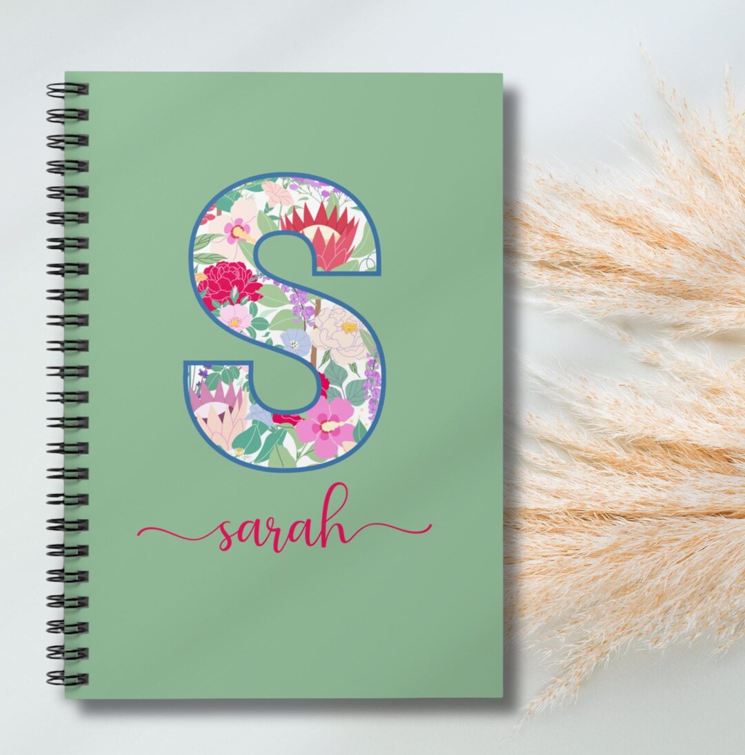Personalized Spiral Notebook, Custom Notebooks Women, Monogrammed ...