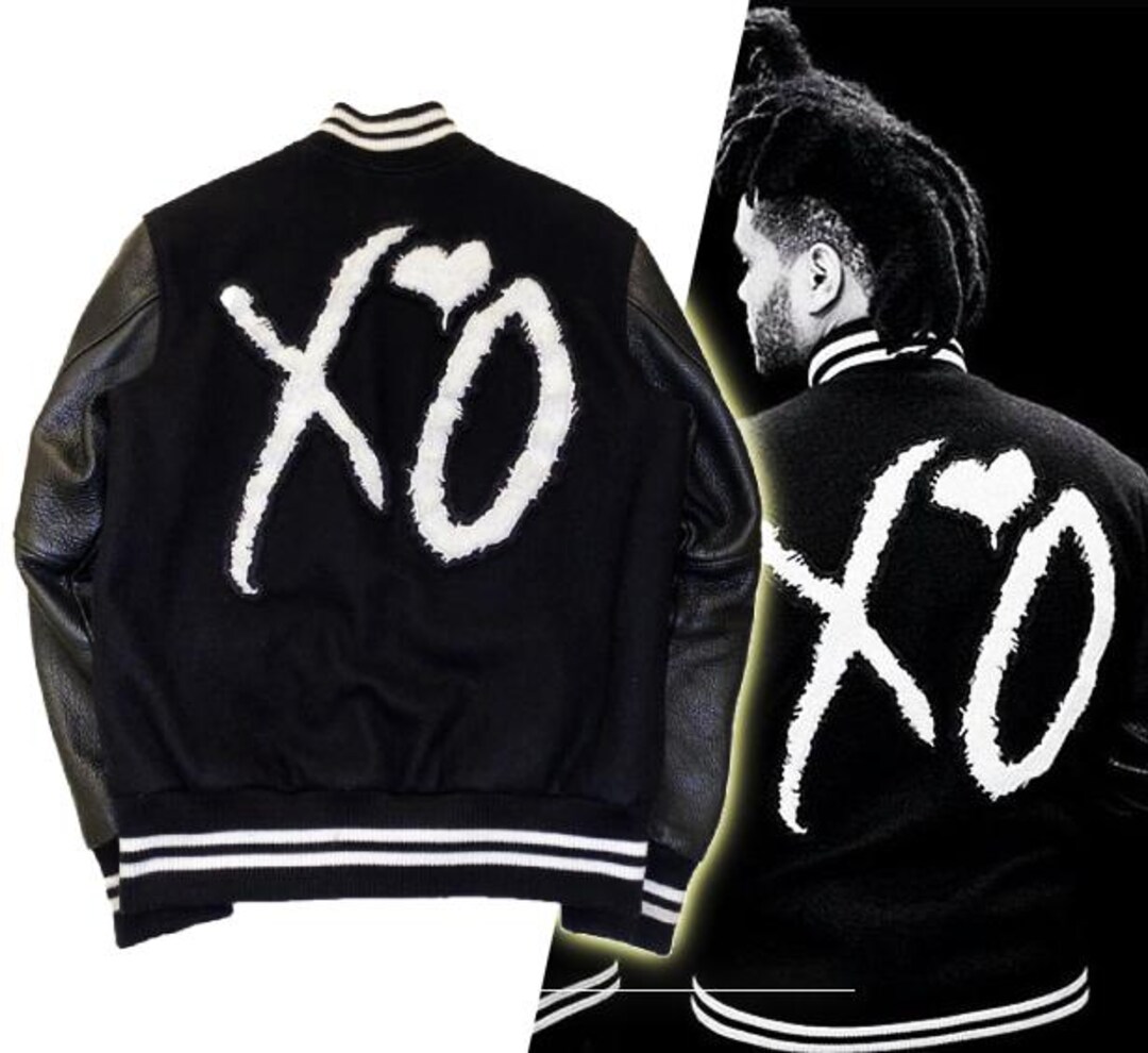 Weeknd XO Varsity Jacket, Stylish Leather Jacket, Black & White Cosplay ...