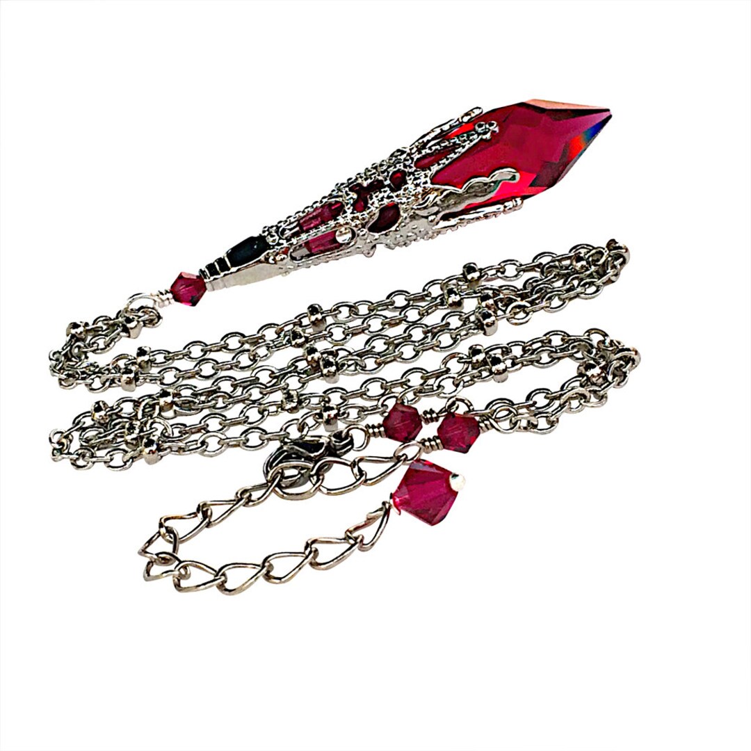 Romantic Red Icicle Crystal Pendant Necklace for Women Jewelry Gift for ...