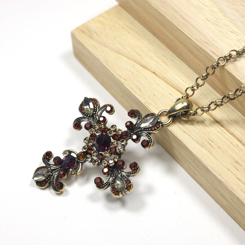 Vintage Cross Necklace - Etsy