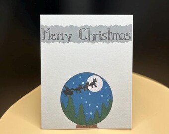 Santa Snow Globe Greeting Card for Christmas - Etsy