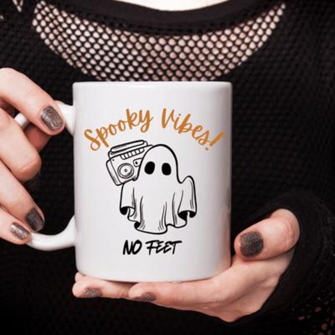 Spooky Vibes Mug, Cute Ghost Mug, Fall Vibes, Fall Seasonal, Gift for ...
