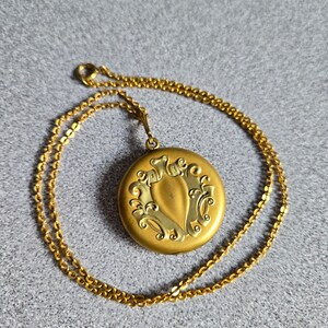 Antique Edwardian Art Nouveau Gold Filled Bloomed Gold Shield Locket by ...