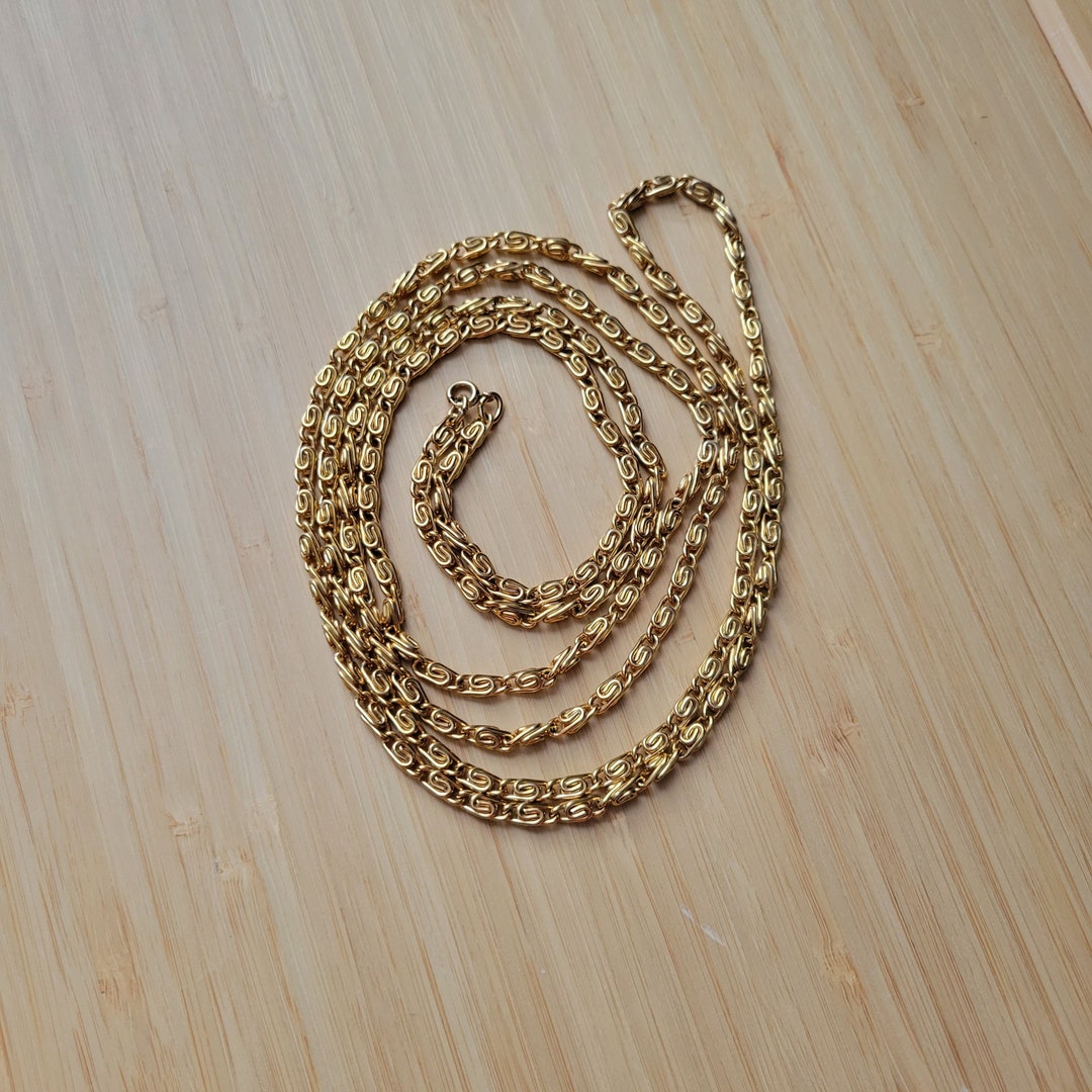 Fantastic 60 Long Vintage Mid Century Gold Filled Fat Heavy Long Guard ...