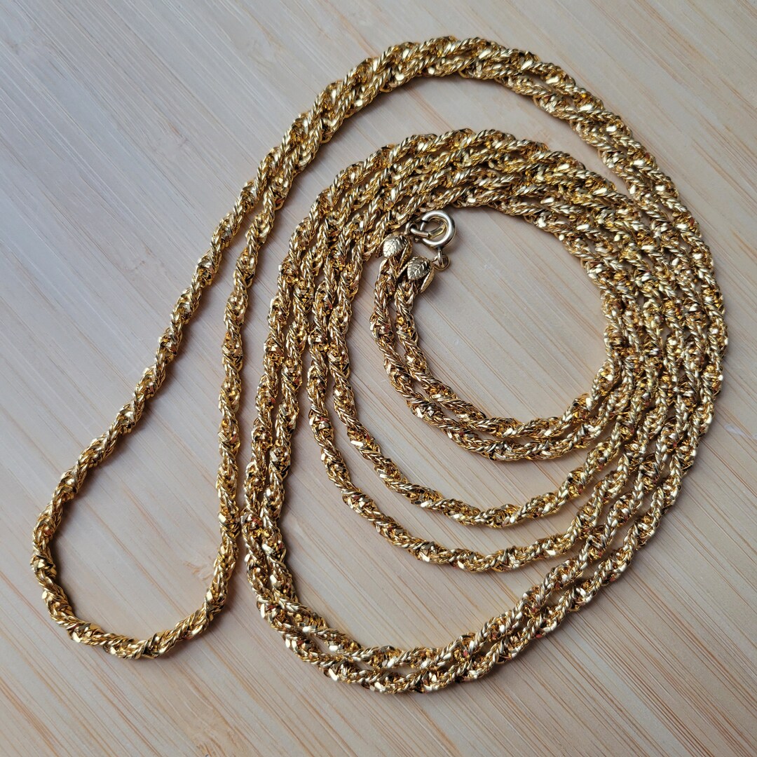 Fantastic 60 Long Vintage Mid Century Gold Filled Fat Heavy Long Guard ...