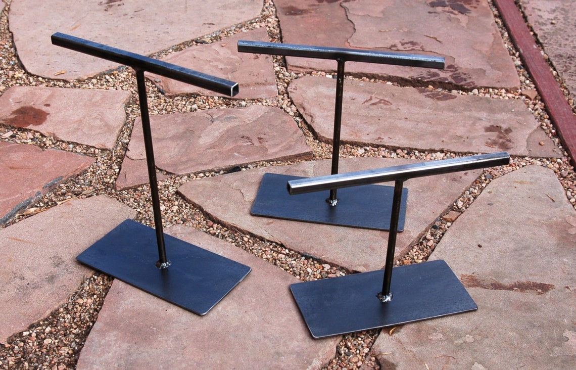 Natural Steel Metal Display Pair Short and Tall | Etsy