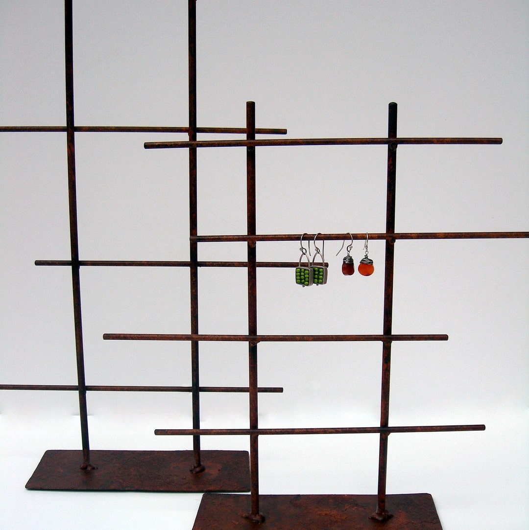Jewelry Display Stand- Rustic Metal Pair - Short and Tall - Etsy
