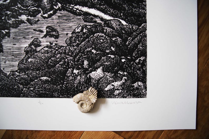 Low Tide. Original, Handmade Linocut, Relief Print, Limited Edition ...