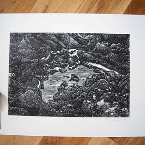 Low Tide. Original, Handmade Linocut, Relief Print, Limited Edition ...