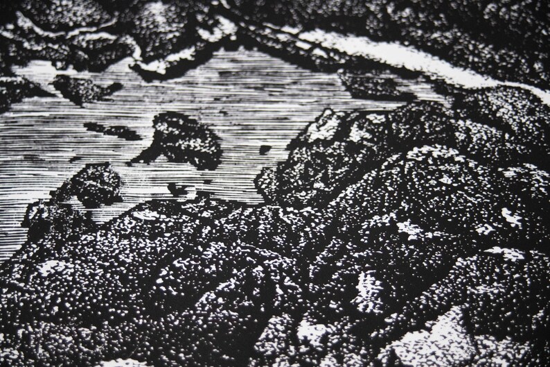 Low Tide. Original, Handmade Linocut, Relief Print, Limited Edition ...