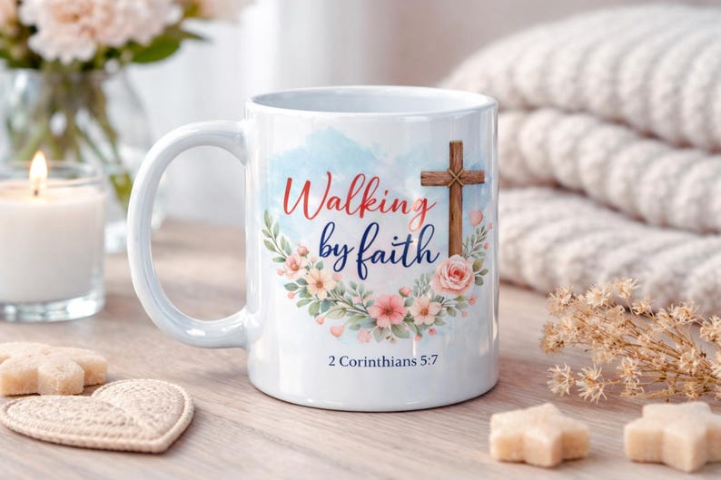Christian Coffee Mug – “walking by Faith” 2 Corinthians 5:7 ...