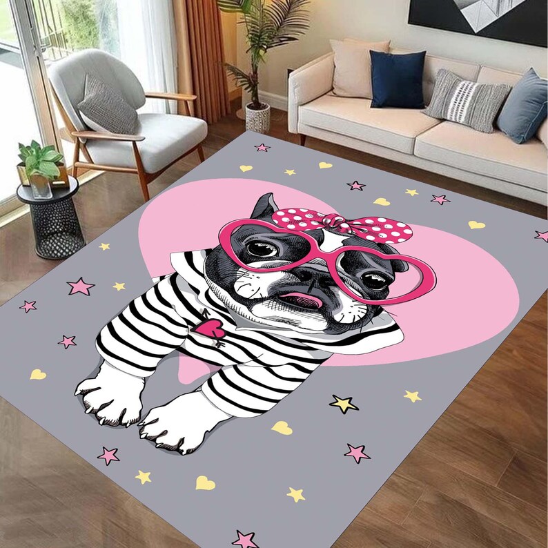 Ping Dog RUG, Custom Pet Portrait Rug, Personalized Pet Rug, Custom Dog ...