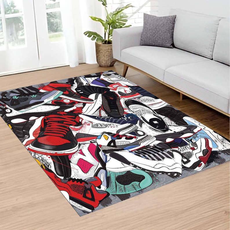 Soft Rug, Kids Room Rug, Sneakers Rug,shoes Rug,sneaker Room Rug,area ...