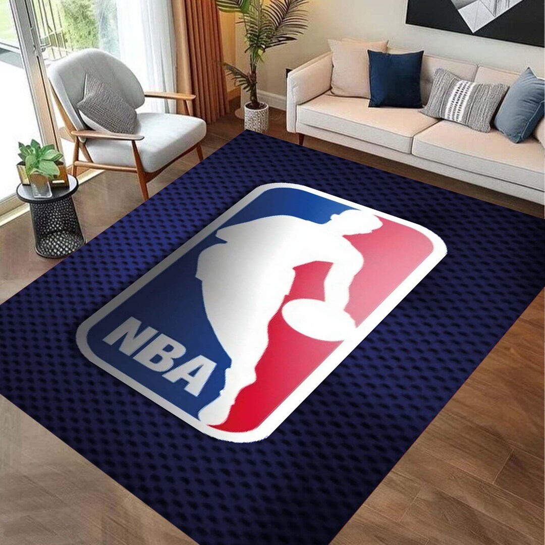 Custom Rug, NBA Inspired Basketball Rug, Sports Fan Area Rug, Game Room ...