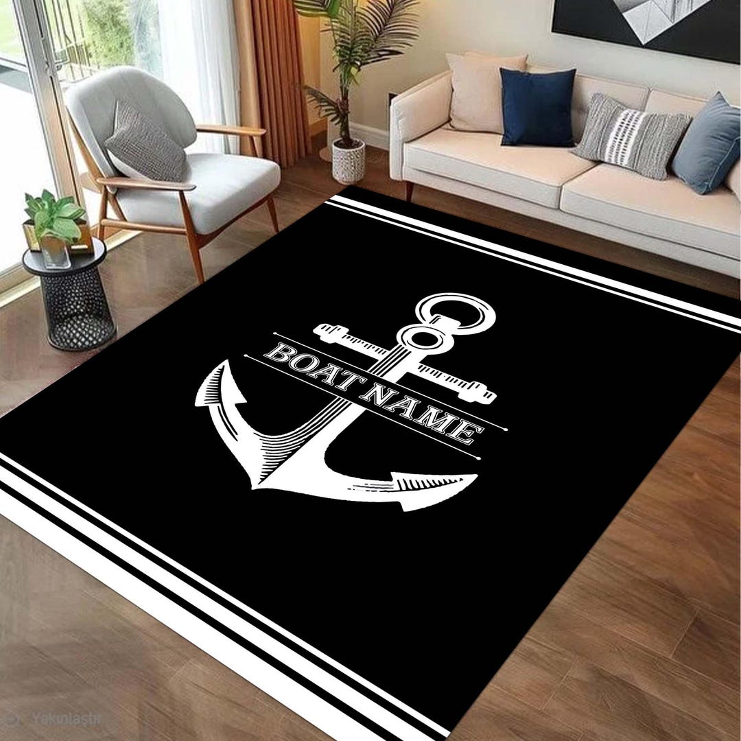 Yacht Rug, Boat Rug, Anchor Area Rug With Retro Look, Oriental Look ...