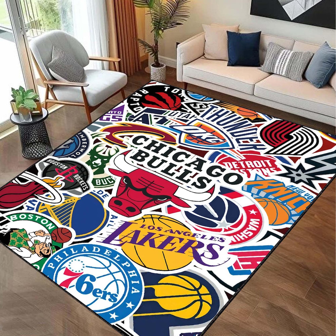 NBA Logo Rug, Basketball Team Rug, Fans Decor Rug, Boys Room Sports Rug ...