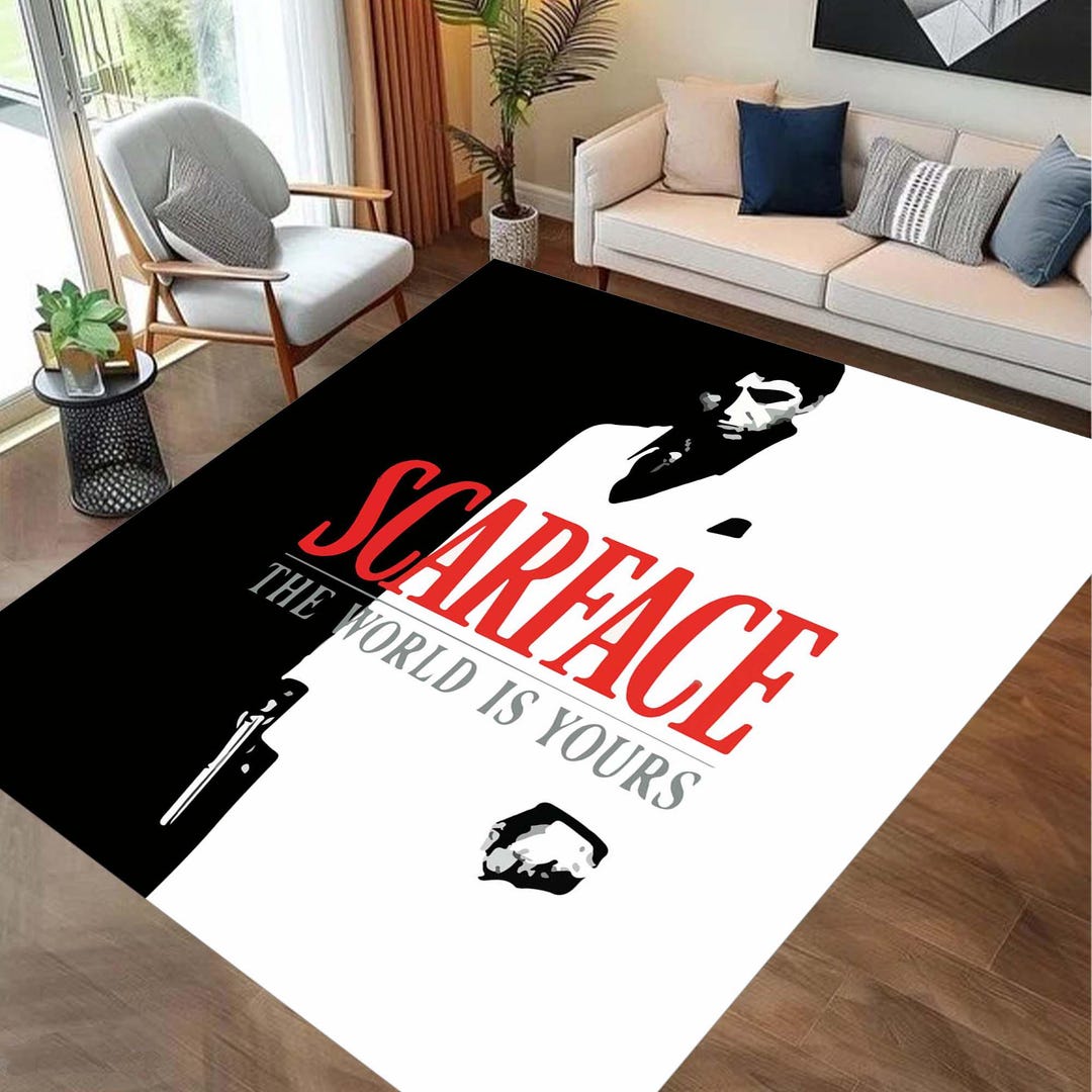 Area Rug, Scarface Themed Area Rug, Modern Movie Art Carpet, Home ...