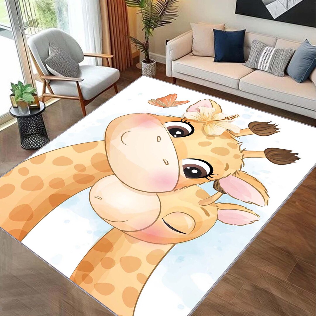 Soft Rug, Animal Rug, Giraffe Rug, Kids Room Rug, Giraffes Decor Rug ...