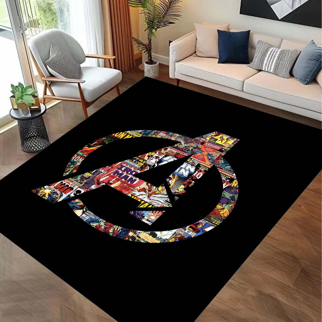 Area Rug, Soft Rug, Modern Comic-inspired Area Rug - Vibrant Superhero ...