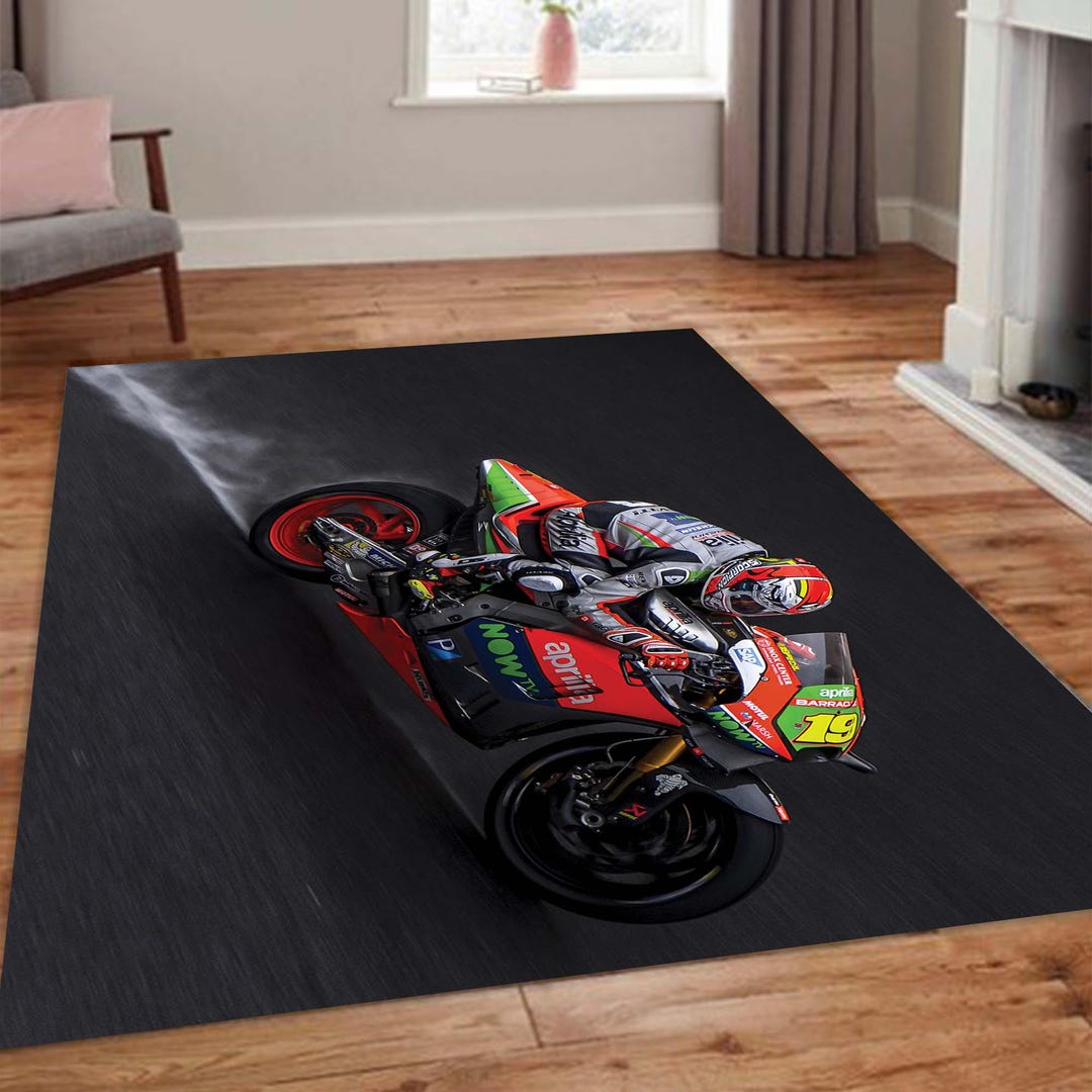Motorcycle Rug, Motorcycle Fan, Motorcycle Rider Rug, Motorcycle Themed ...