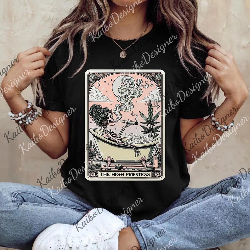 Tarot Card the High Priestess Png, Mystic Funny Skeleton Digital, Tarot ...