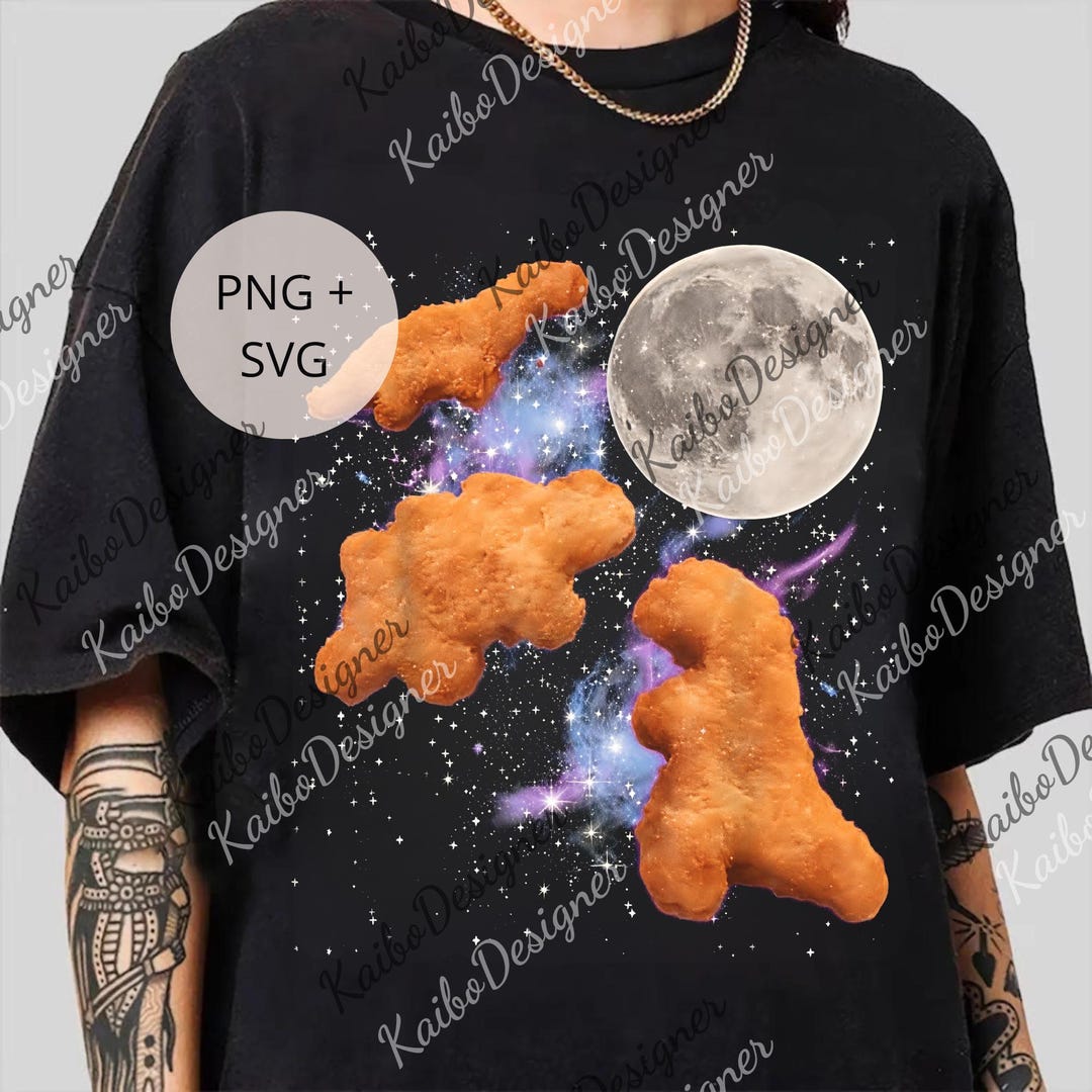 Funny Dinosaur Nugget Moon Howling Png, Halloween Dinosaur Nugget ...