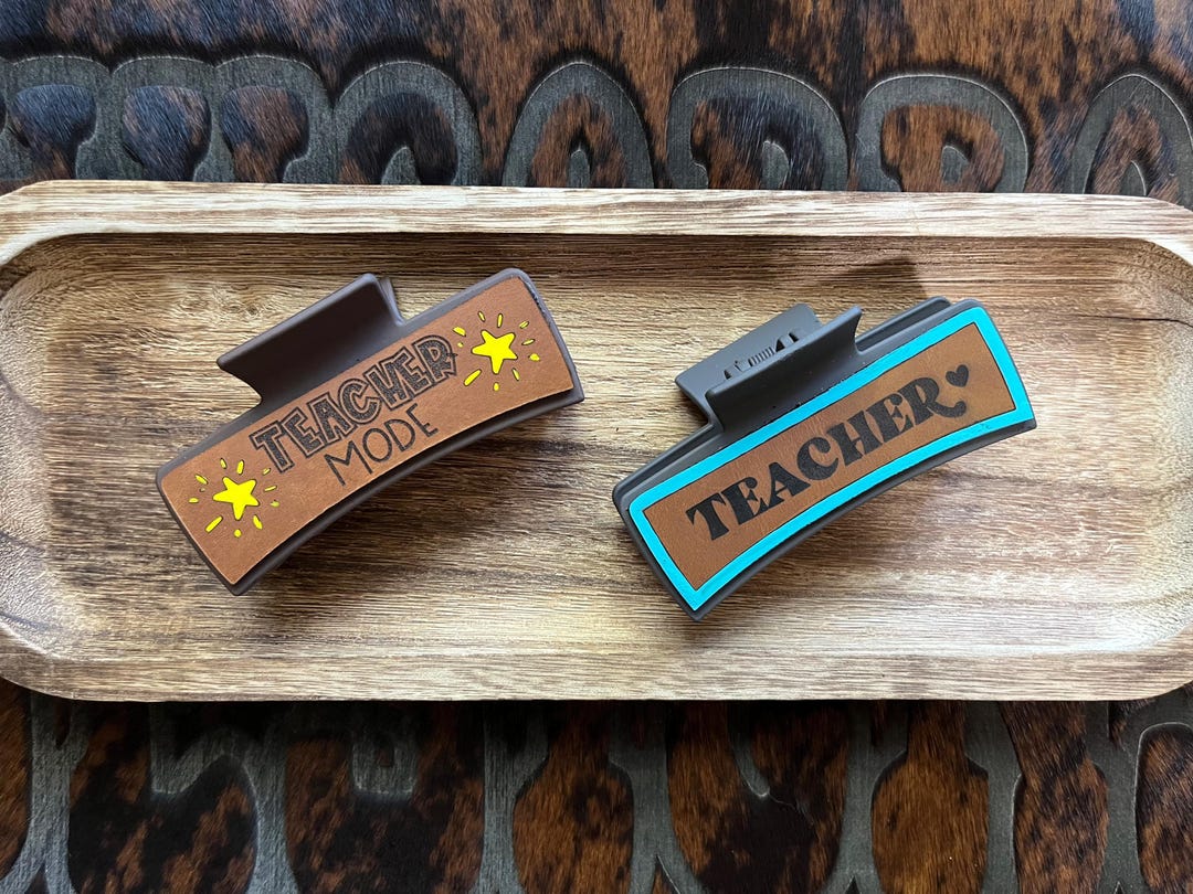 Teacher Claw Clip - Laser Engraved - Etsy