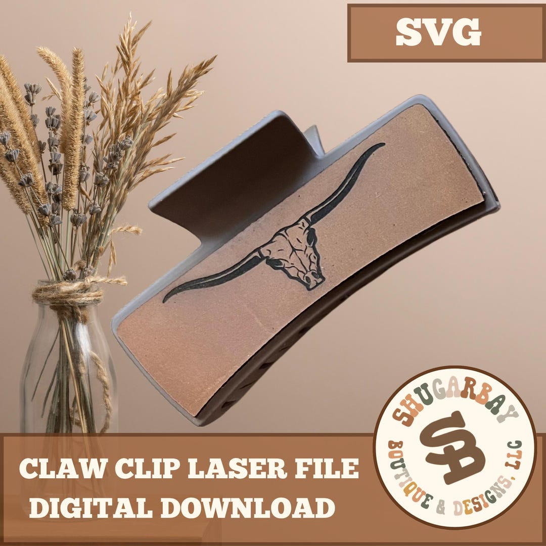 Digital File SVG - Cow Skull Claw Clip - Etsy