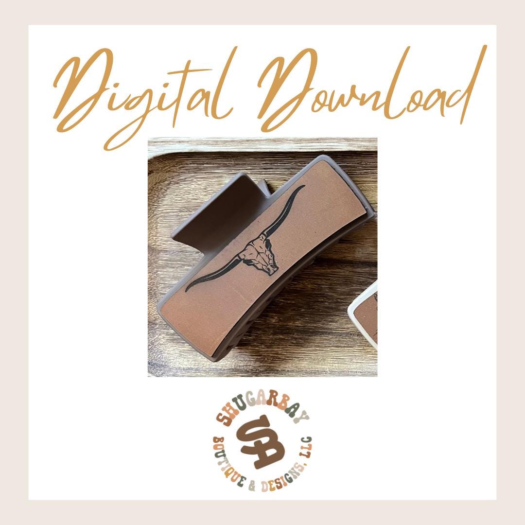 Digital File SVG - Cow Skull Claw Clip - Etsy