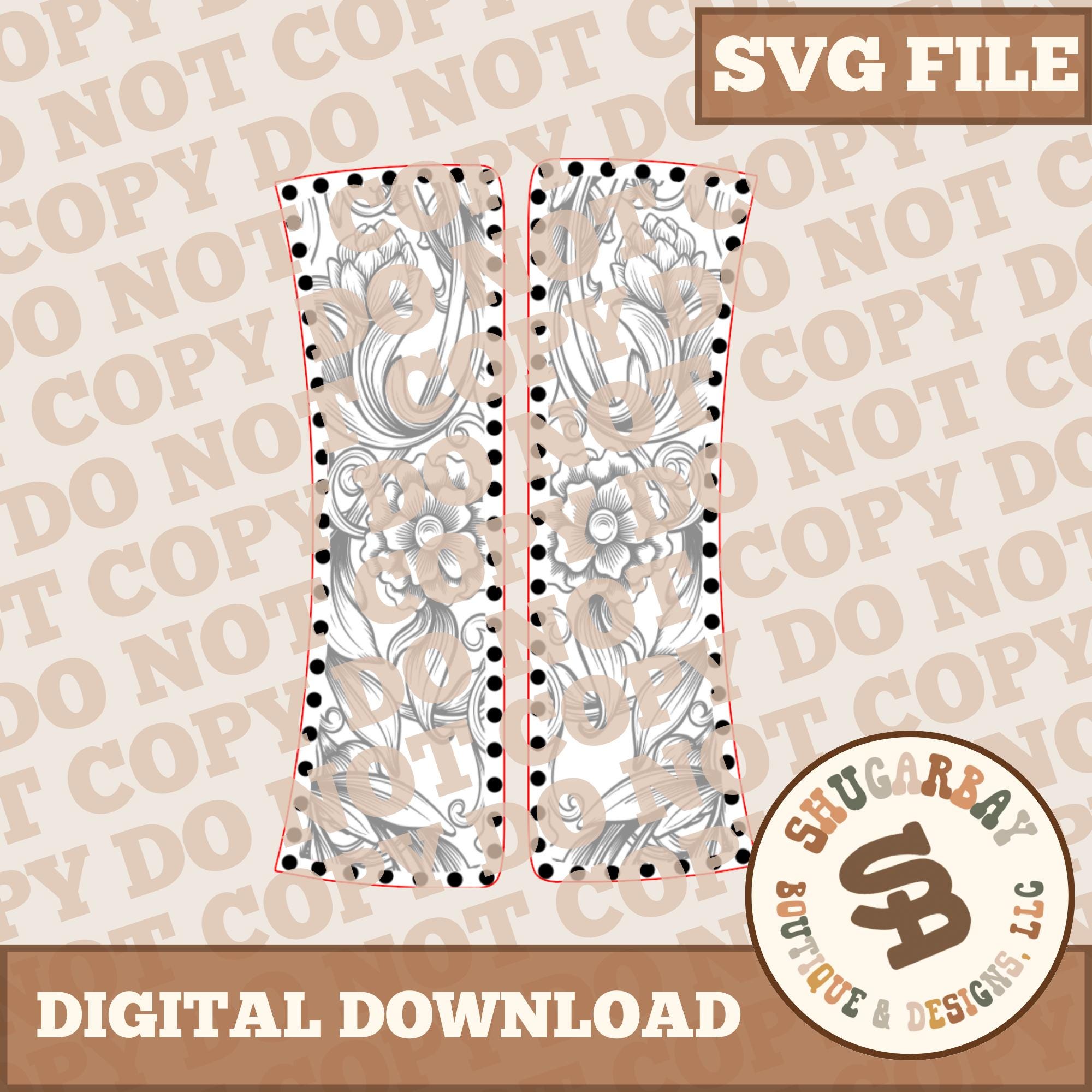 Digital File SVG - Western Floral Claw Clip - Etsy