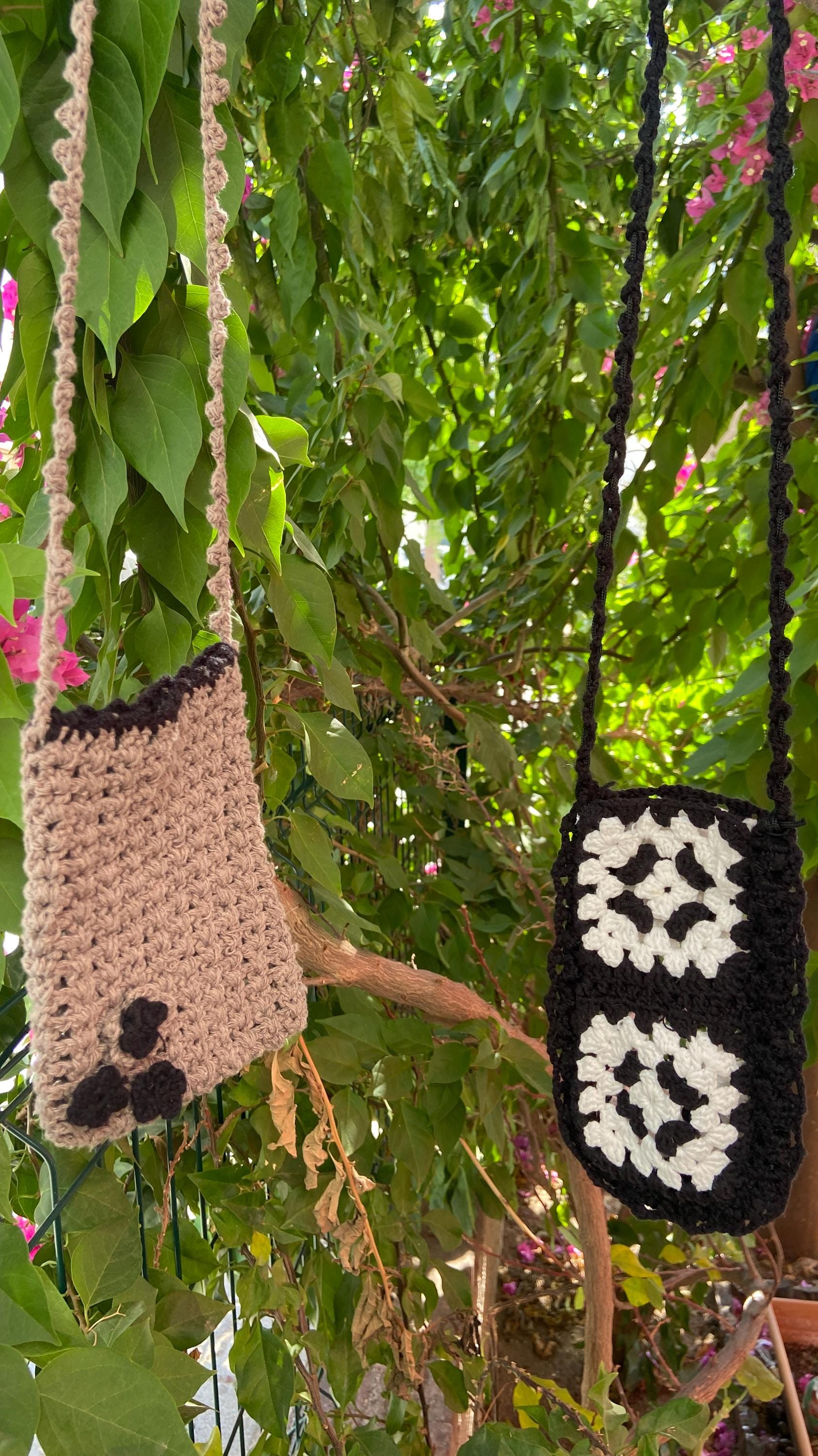 Granny Square Crochet Phone Bag Pattern, Paper Rope Crossbody (PDF ...