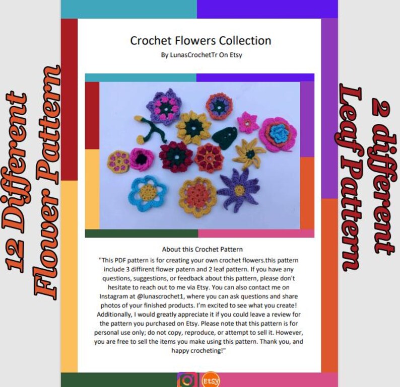 Flowers Crochet Pattern Easy Crochet Flower Pattern,simple Crochet ...