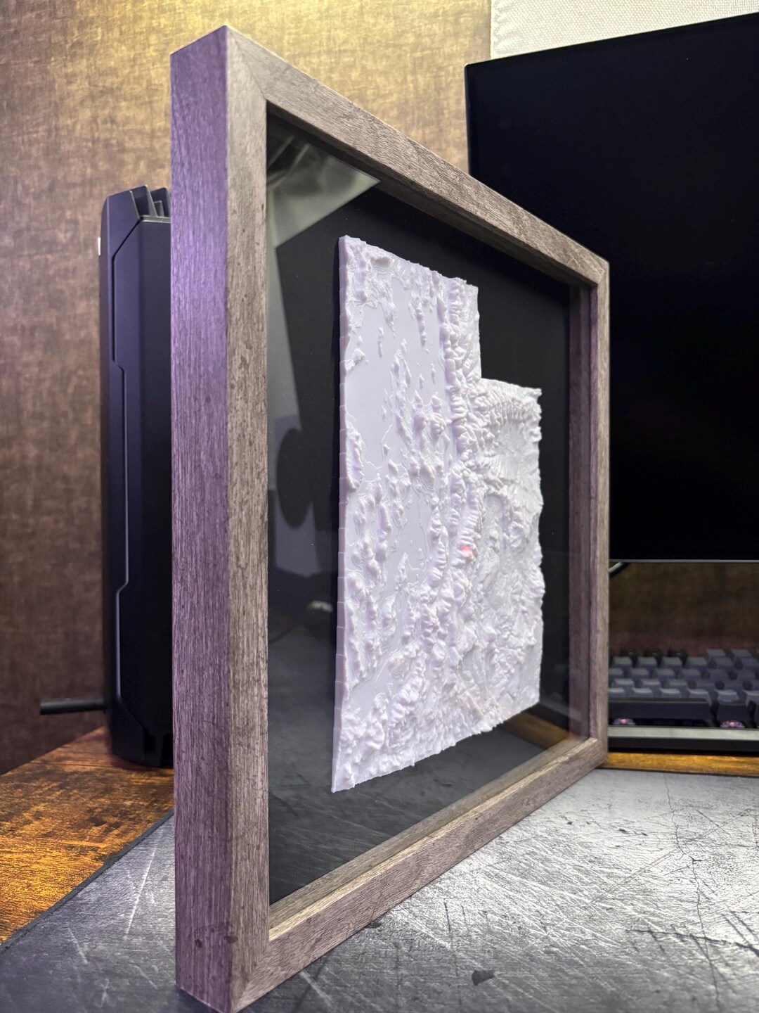 Customizable 3D Topographical Map of Utah in Shadowbox Frame - Etsy