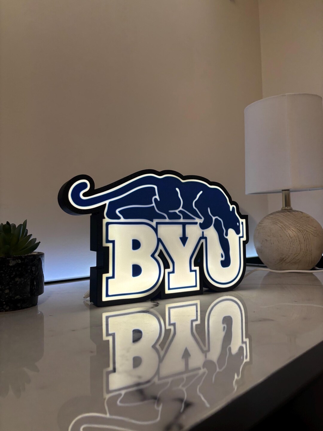 Custom-made BYU Cougar Fanart Light Box - Etsy