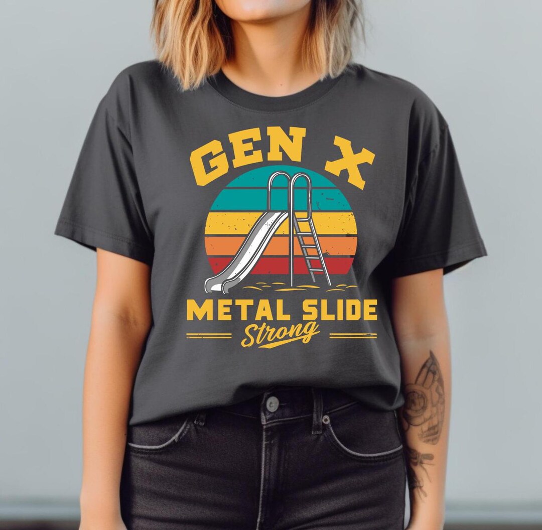 Gen X Slide Survivor Funny T-shirt, Vintage Retro Nostalgic Clothing ...