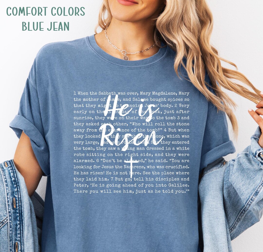 He is Risen Christian Easter T-shirt, Comfort Colors Tee, Faith Tee ...