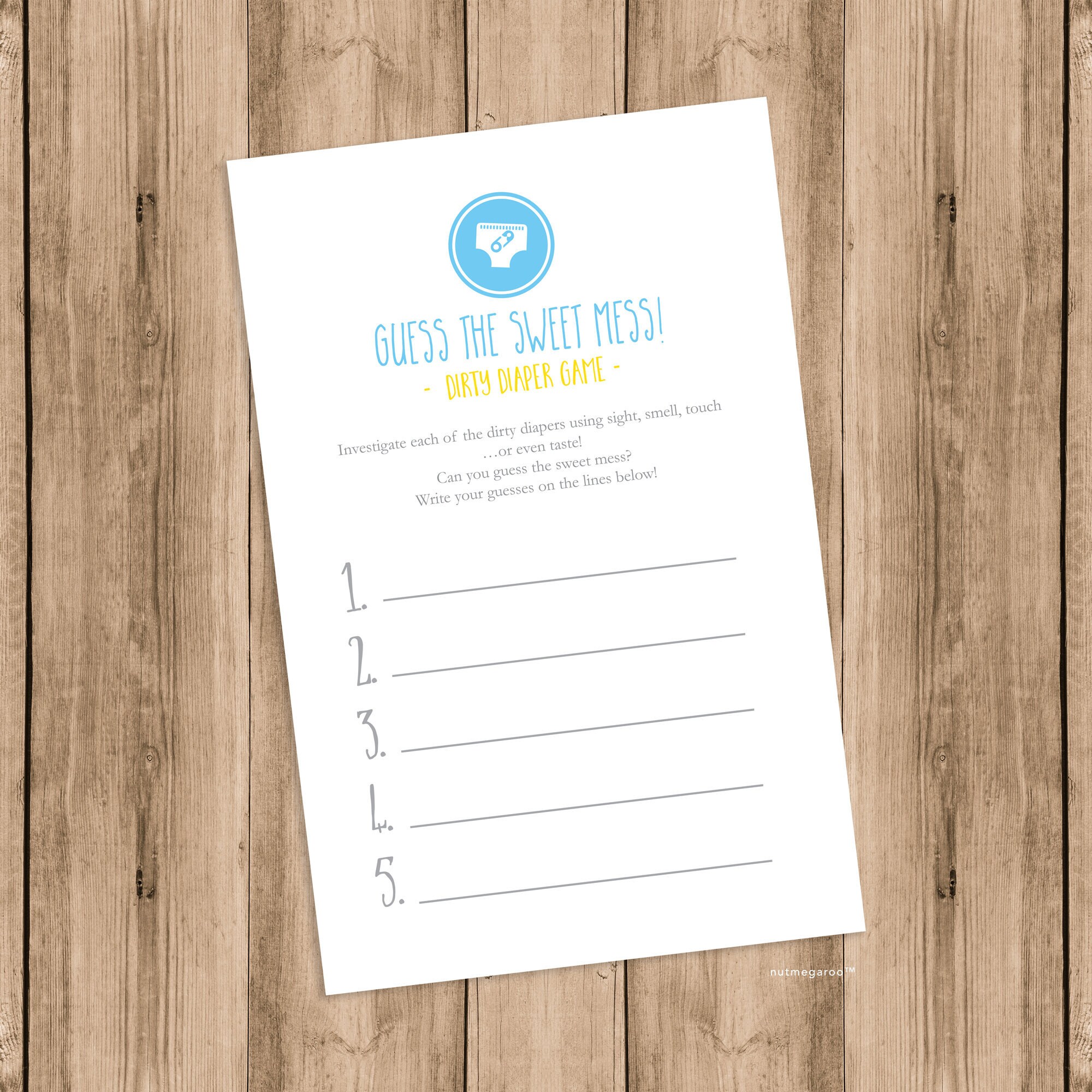 Guess the Sweet Mess, Dirty Diaper Game, Baby Shower Game, Baby Shower ...