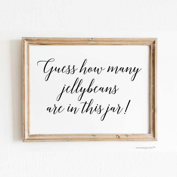 Guess How Many Jellybeans Are in This Jar Printable PDF Sign - Etsy