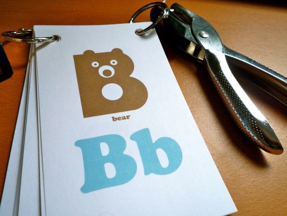 Blue & Brown Animal Alphabet Flash Cards 3x5 Printable PDF - Etsy