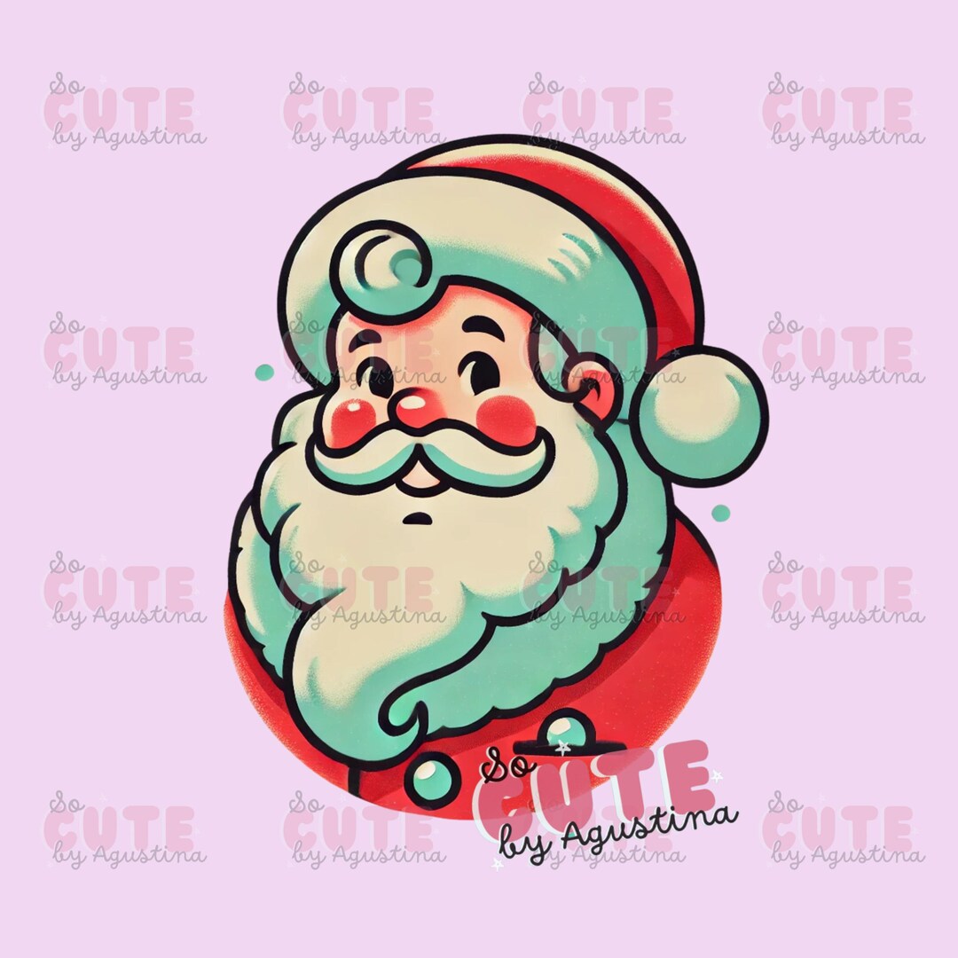 Retro Santa Claus PNG Clipart, 1950s Vintage Santa Illustration Digital ...