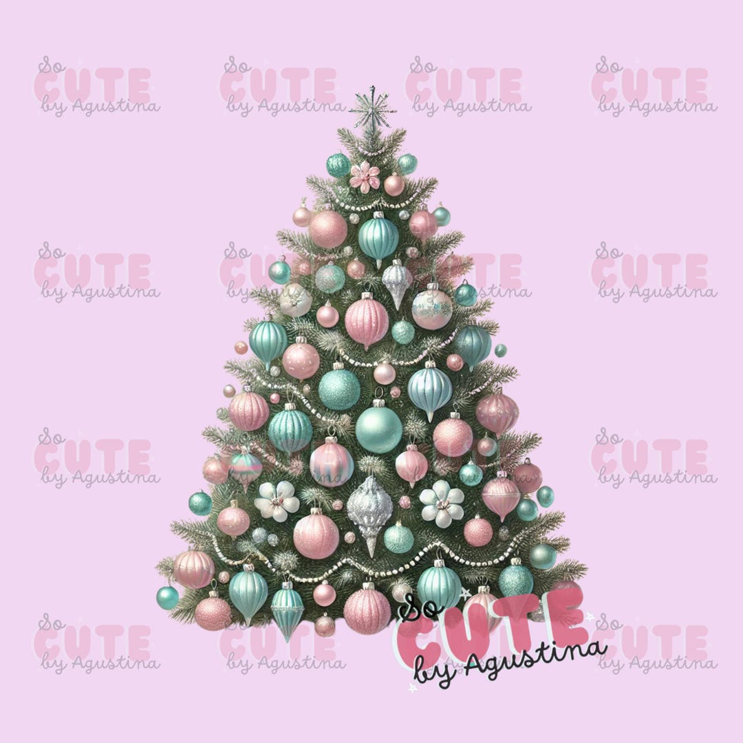 1950s Christmas Tree PNG Clipart, Retro Christmas Tree With Pastel ...