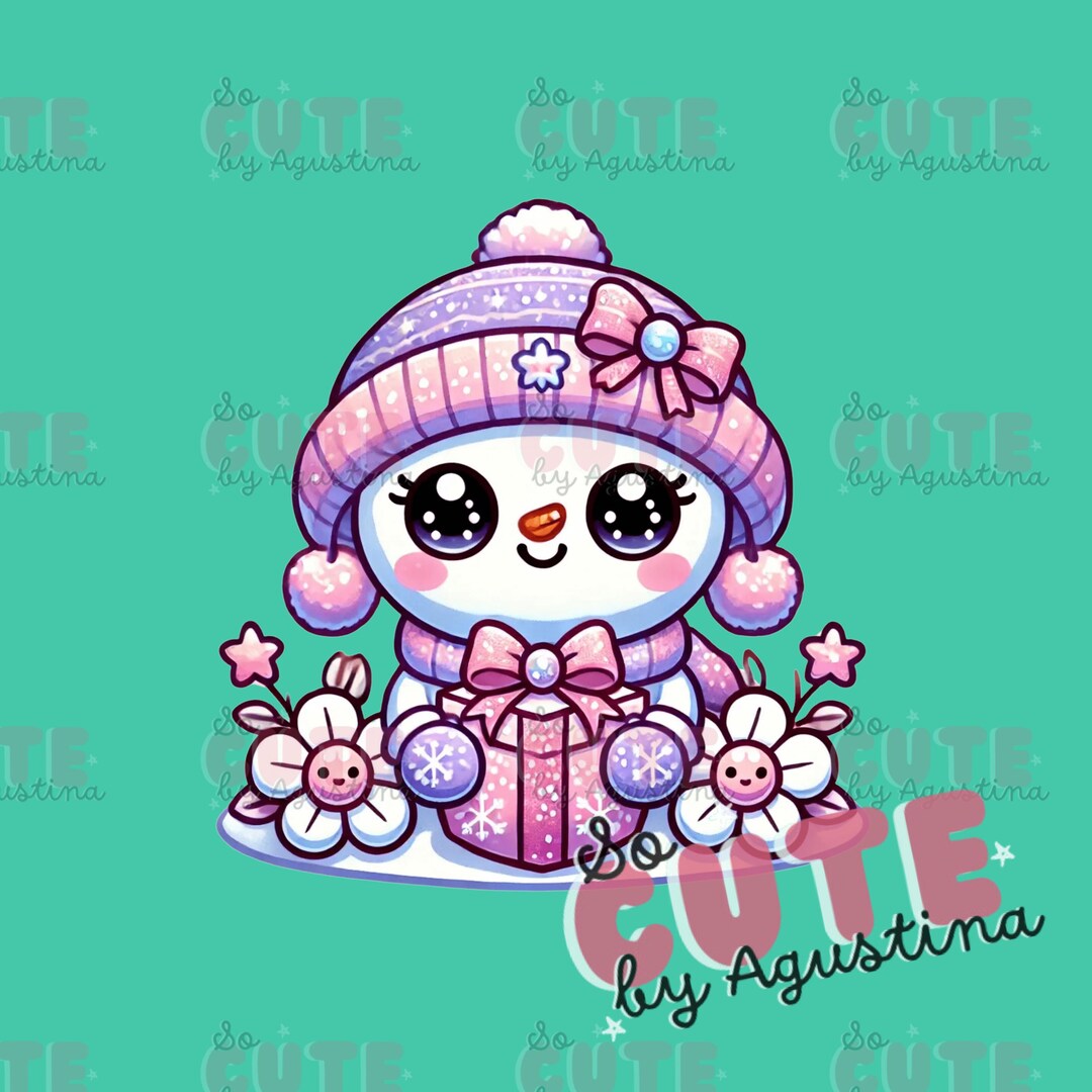 Kawaii Snowman Christmas PNG Clipart, Pastel Snowman Illustration ...