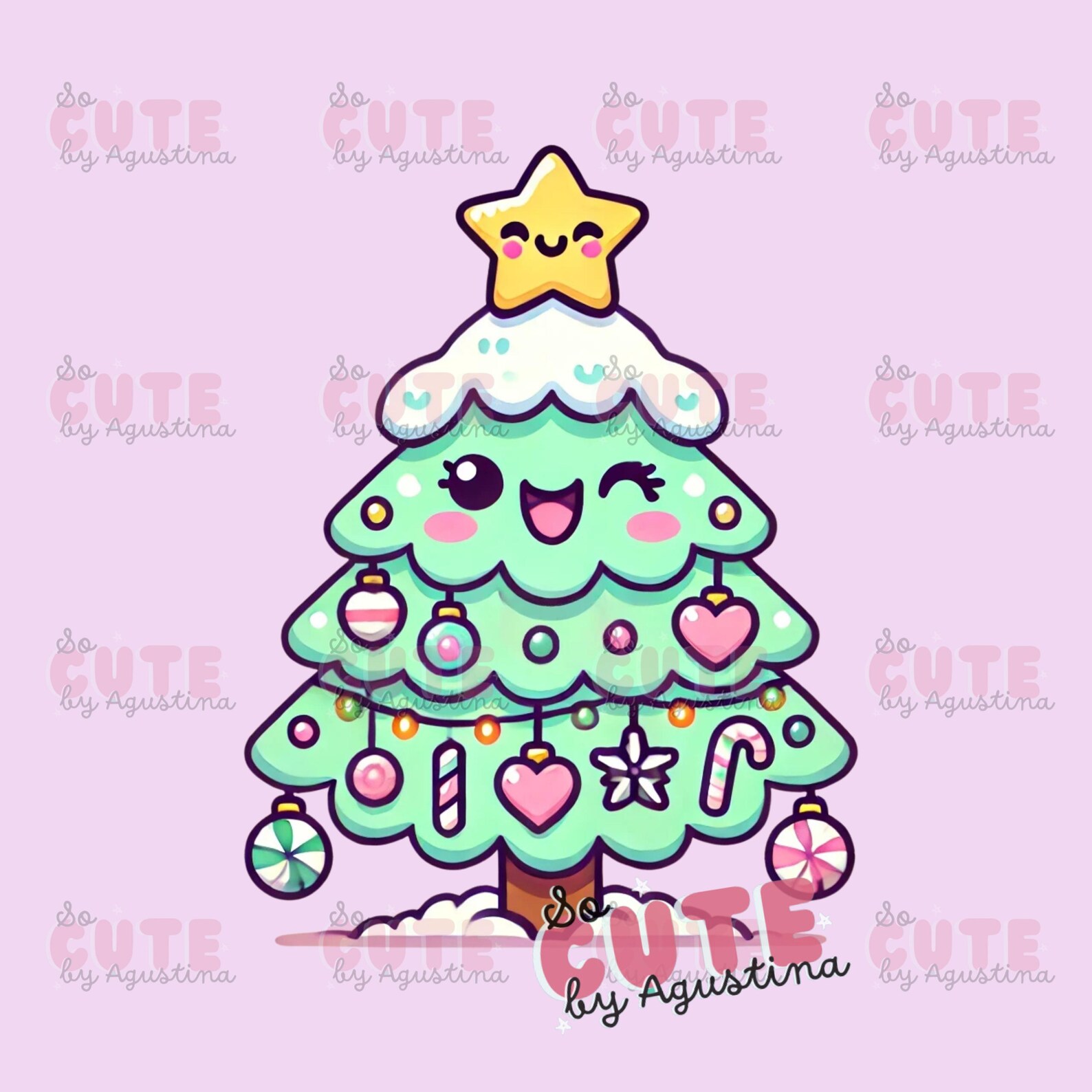 Kawaii Christmas Tree With Snowy Tips PNG Clipart, Adorable Kawaii ...