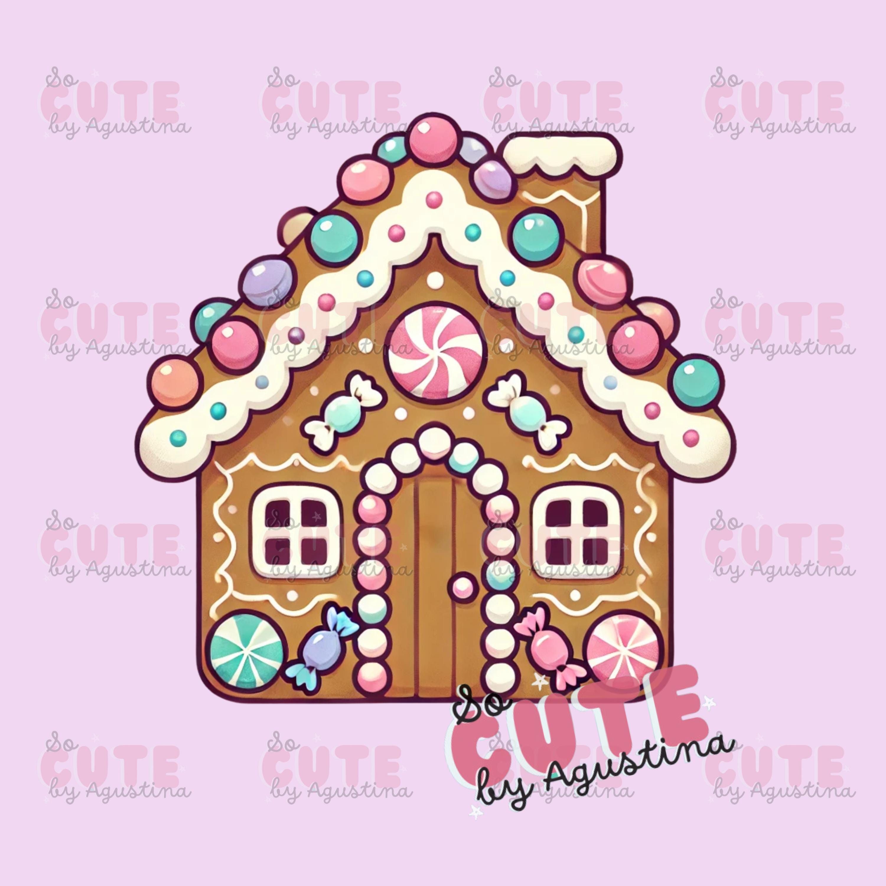 Gingerbread House PNG, Retro Christmas Png, Christmas Gingerbread House ...