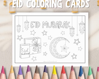 Eid Mubarak | Coloring Pages | Colouring Card | Cards | Coloring Book ...