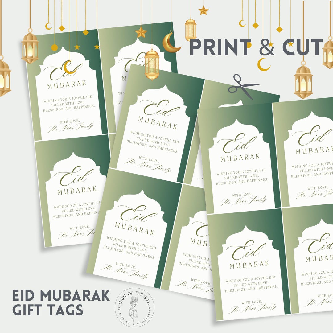 Personalized Eid Gift Tags | Custom Eid Mubarak Tag | Digital Download ...