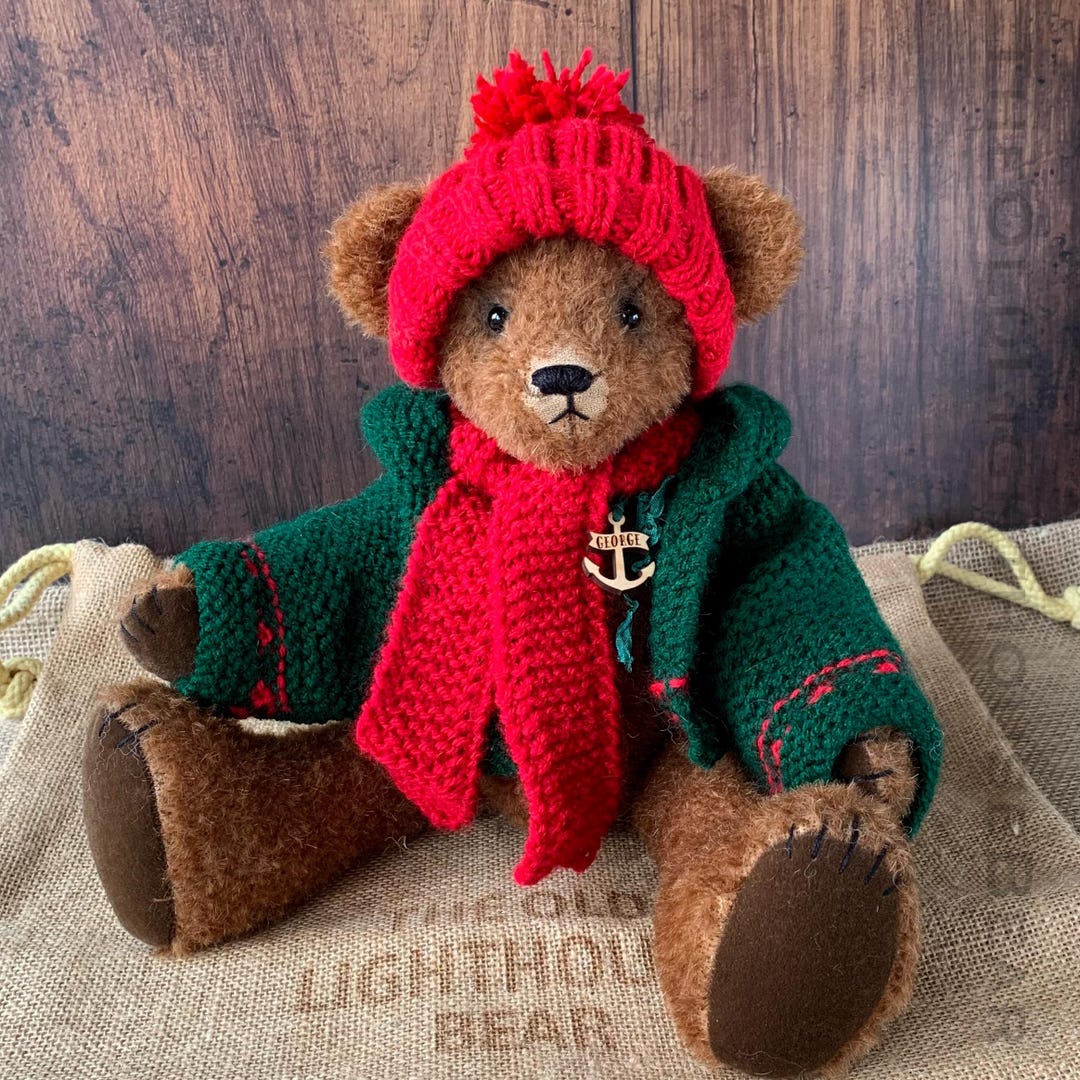 Jointed Mohair Bear, George, Artist Teddy Bear, OOAK Bear, Collectible ...